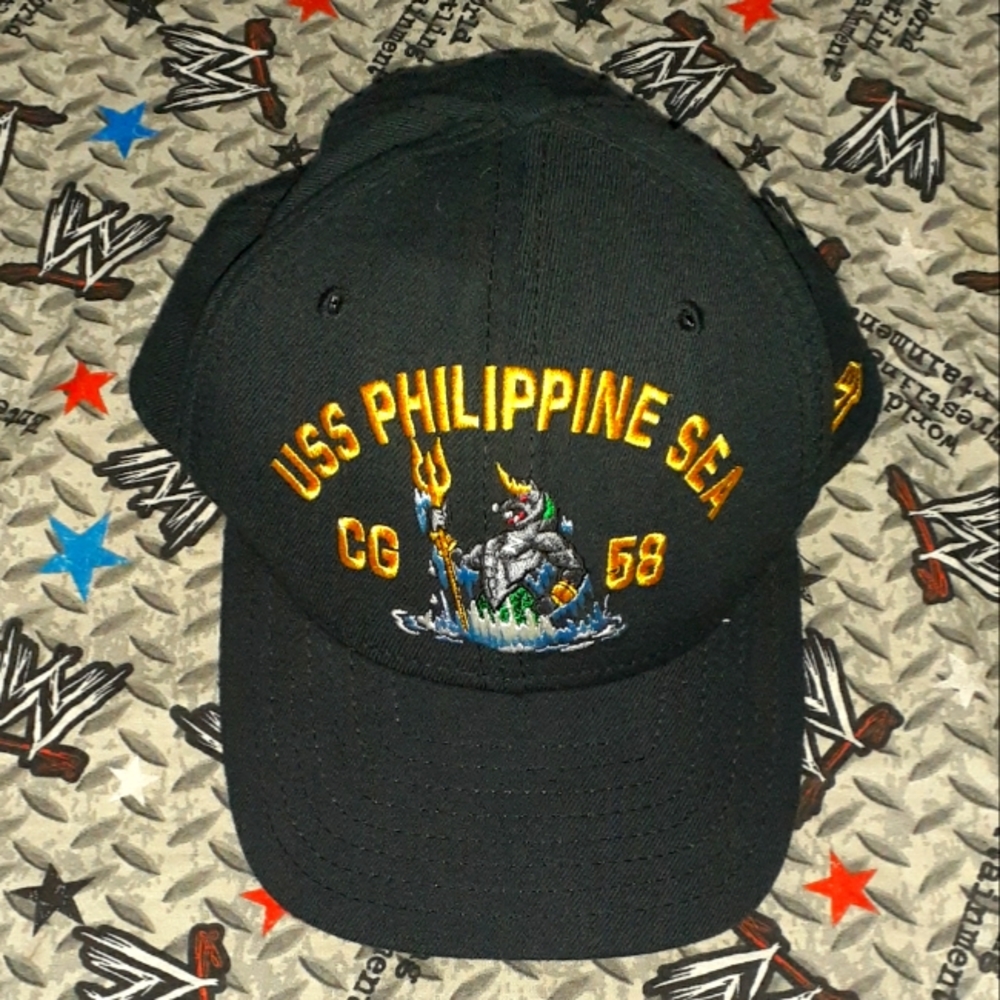 90s New Era Uss Philippine Sea Cg 58 Snapback Hat Cap… - Gem